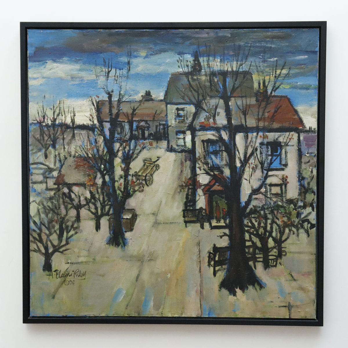 A. Blaine Riley Winter Landscape Oil on Canvas Painting | Work of Man ...